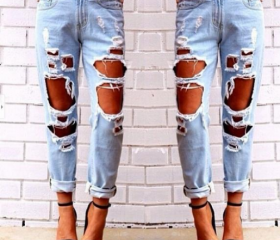 Fashion Design Hole Jeans Fdh72208l on Luulla