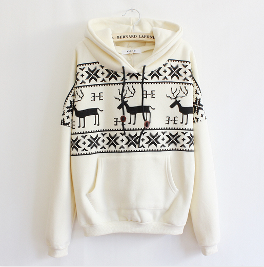 Deer Hooded Sweater Shirt For Women on Luulla